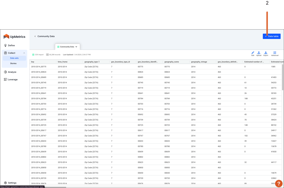 Connect data via a Google Sheet